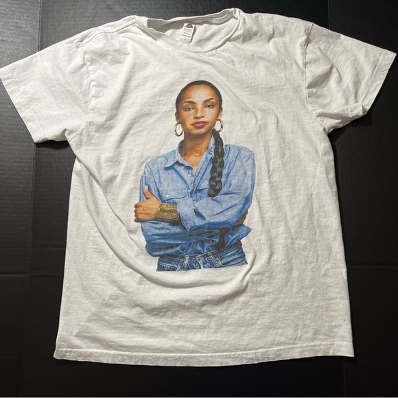 Source Unknown | Shirts | Sade White Tshirt L Soft Cotton Denim Torso ...